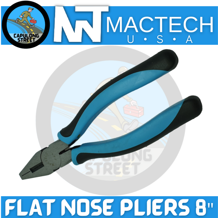 Capulong Street Flat Nose Pliers 8 Inches Mactech Brand With Rubber ...