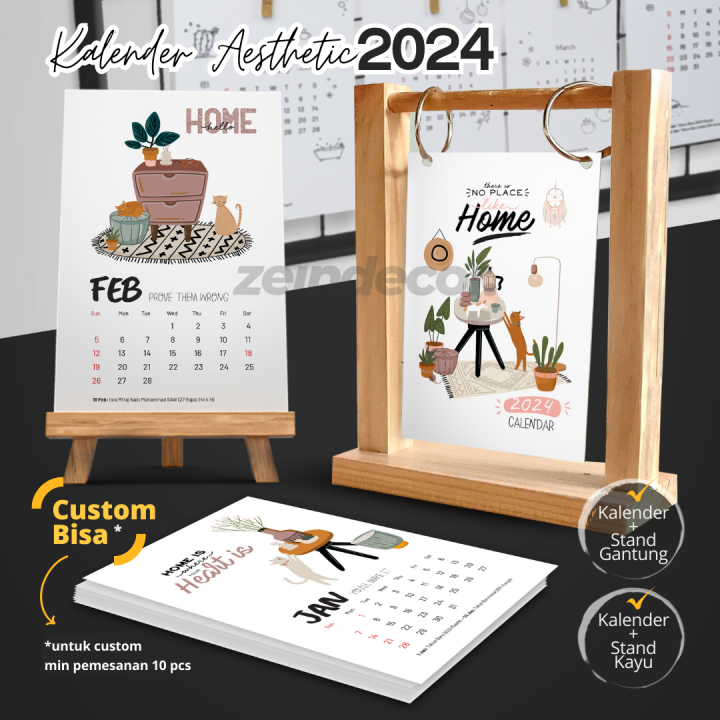 2024 Kalender Meja Plus Easel atau Plus Stand Gantung Kalender Mini ...