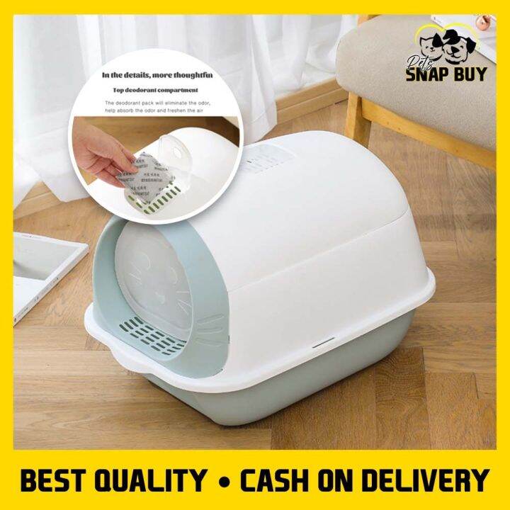 [SALE] Litter Box Anti-Splash Full Enclosed Cat Toilet Deodorant Cat ...