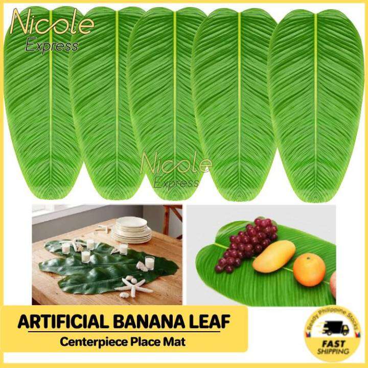 Artificial Banana Leaf Placemat Fruit and Vegetable Mat Party Jungle ...