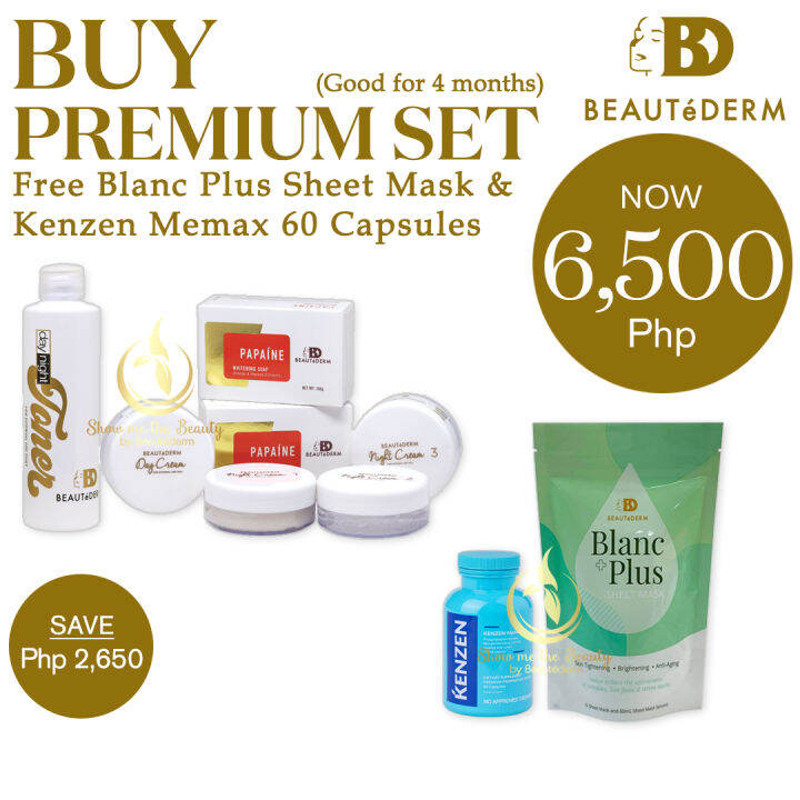 BUY Beautederm Premium Set PROMO FREE KENZEN MEMAX + BLANC PLUS SHEET ...