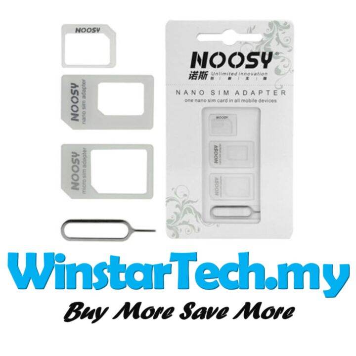 Noosy Convert Nano to Micro or Standard 4-in-1 SIM Card Adapter Set ...