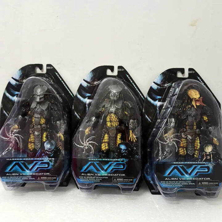 ed Scar Predator AVP Alien vs Predator Celtic Scar Predator Figure NECA ...