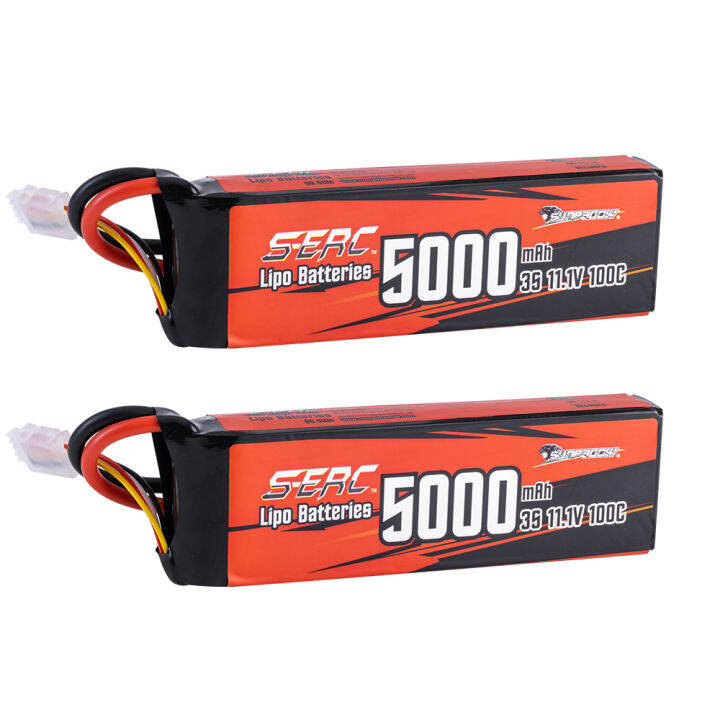 2PCS แบตเตอรี่ลิโพ Lipo Battery 3S (3เซล) 11.1V 5000mah 100C ใช้กับ ...