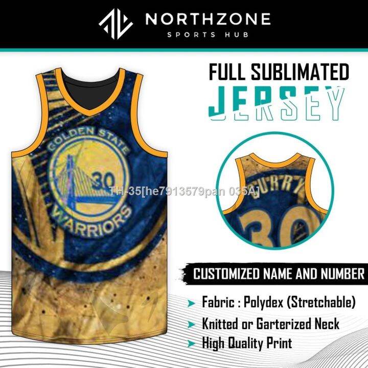 he7913579pan 035A NBA Golden State Warriors Full Sublimation Basketball Jersey The Big 3 GSW ...