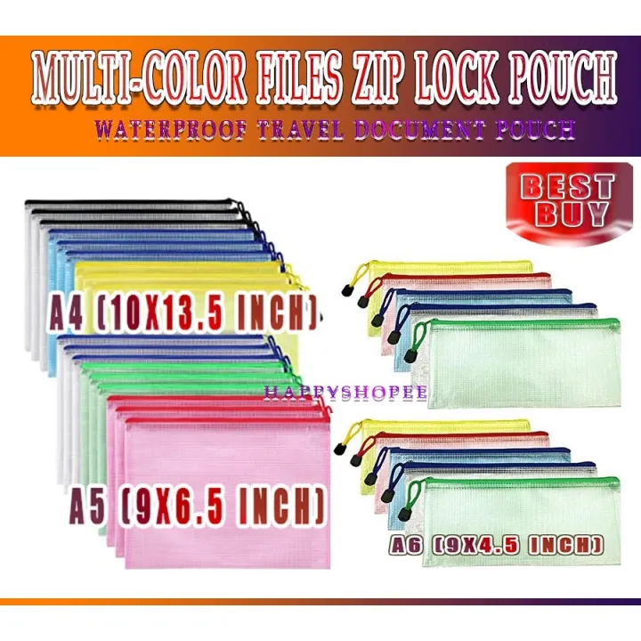 Plastic Envelopes Zipper Envelope Document Storage Pouch Bag Holder ...