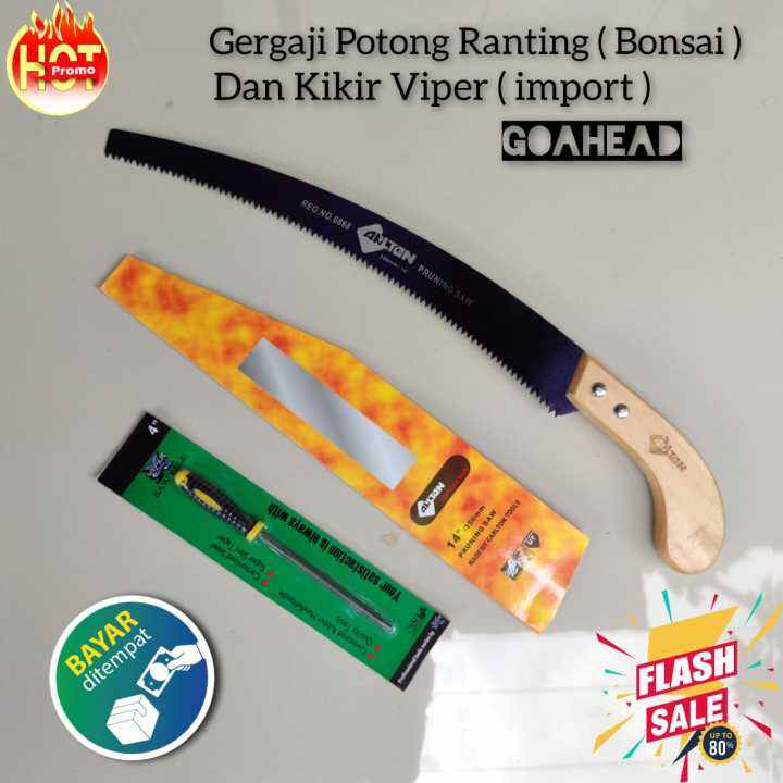 (GRATIS KIKIR) Gergaji Kopi Lengkung Cap Carlton 14 Inc - Gergaji Ranting Dan Bonsai ANTI SELIP ...