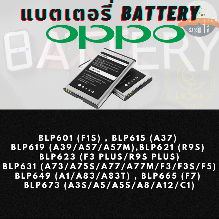 Battery แบตเตอรรี่สำหรับ Oppo ออปโป้ รุ่น BLP601(F1S),BLP615(A37 ...