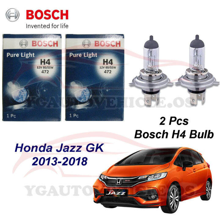Honda Jazz GK Headlamp Light Bulb Bosch H4 12V 55W/100W 2Pcs ...