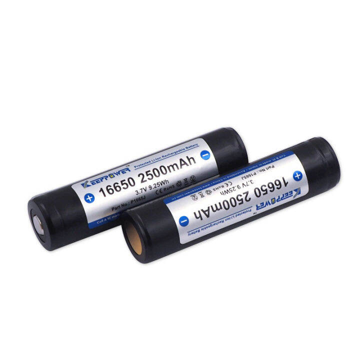 KeepPower 16650 3.7V 2500mAh Protected Rechargeable Lithium ion ...