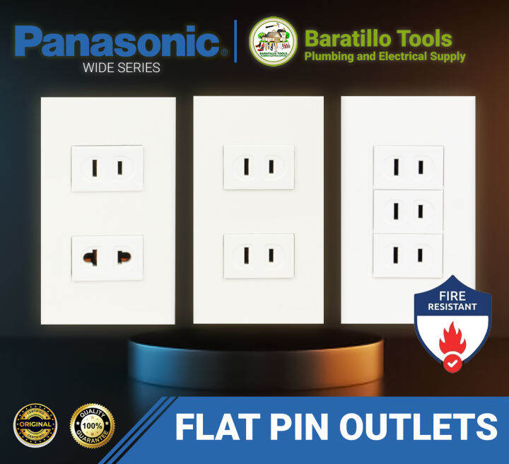 Original Panasonic Flat Pin Outlets 1 Gang, 2 Gang and 3 Gang Set Wide ...