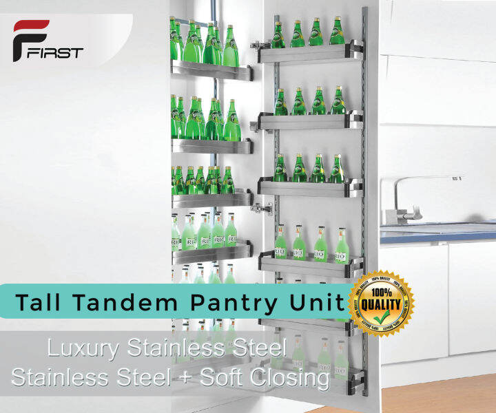 "Luxury Stainless Steel"Kitchen Tall Tandem Pantry Unit-TL TT450SS | Lazada