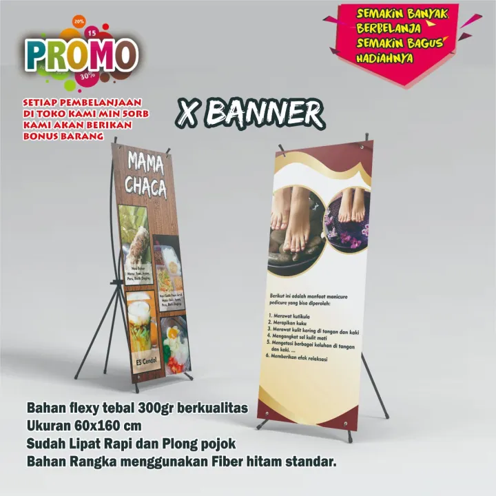 PAKET X-BANNER + RANGKA PENYANGGA MURAH X BANNER SPANDUK FLEXI + TIANG ...
