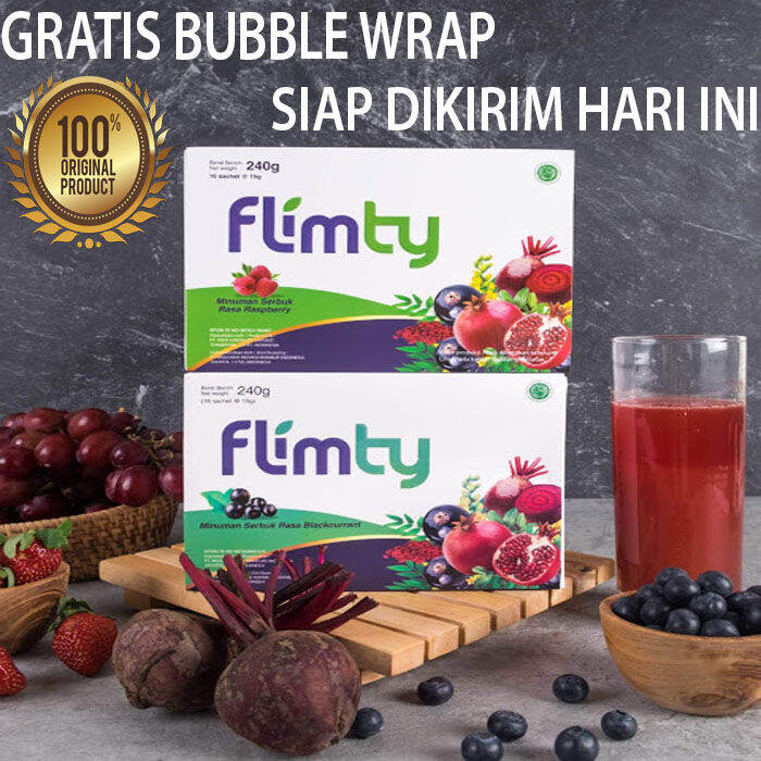 Flimty Fiber Herbal Original 1 BOX ISI 16 SACHET RASA BLACKCURRANT ...