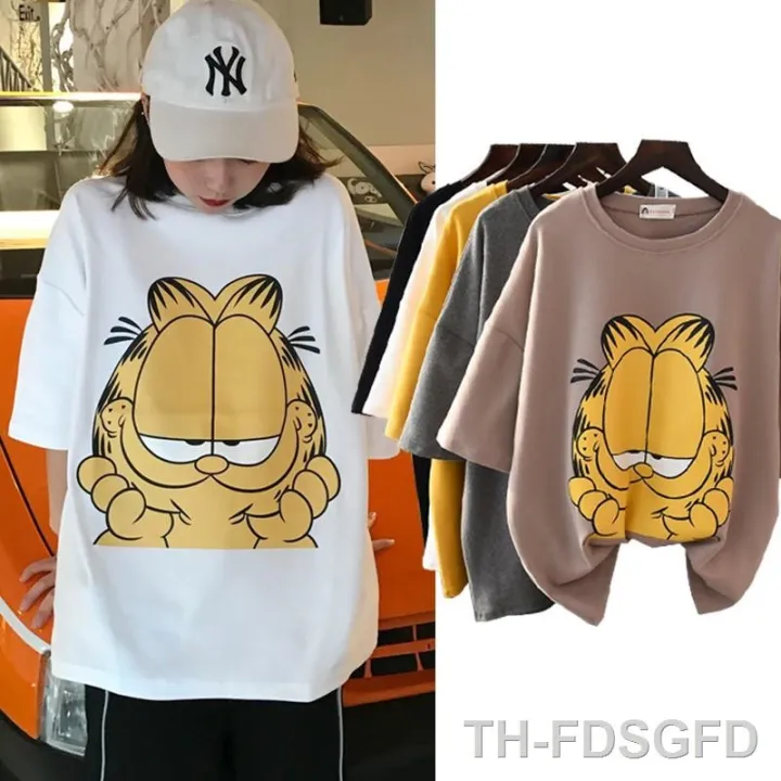 ☌♂ FDSGFD เสื้อยืดแขนสั้น พิมพ์ลายดอกไม้น่ารัก โอเวอร์ไซซ์ สําหรับ ...