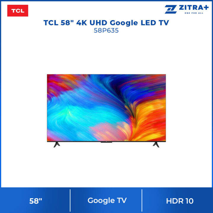 TCL 58" 4K UHD Google LED TV 58P635 | Wi-Fi 2.4 | Voice Control | USB 2 ...