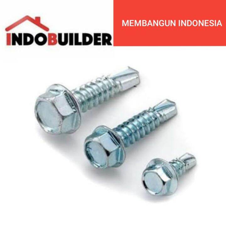 BAUT ROOFING BAJA RINGAN 16 MM X 6 MM ISI 10 PC / SEKRUP ROOFING ATAP ...