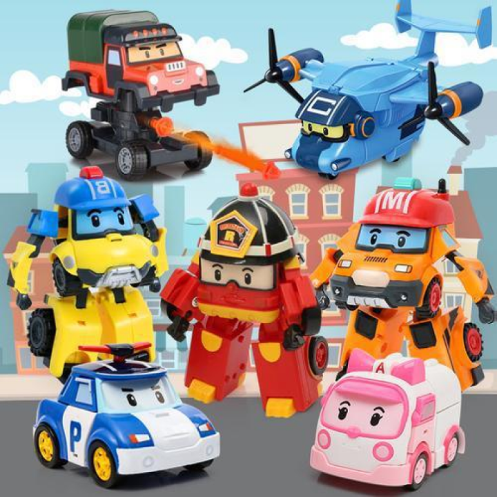 Robocar Poli Transformer Pull Back Robot Kids Car Toys Kereta Mainan ...