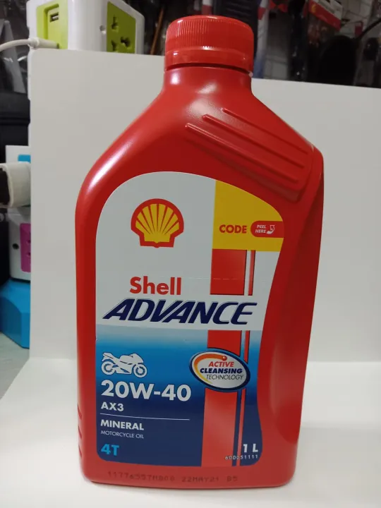 Oil Shell ADVANCE 4T 1LT 20W-40 AX3 MINERAL motorcycle Oil 4T shell ...