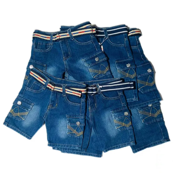 Kids maong shorts for boy with blet 3-10 years old #1174 | Lazada PH