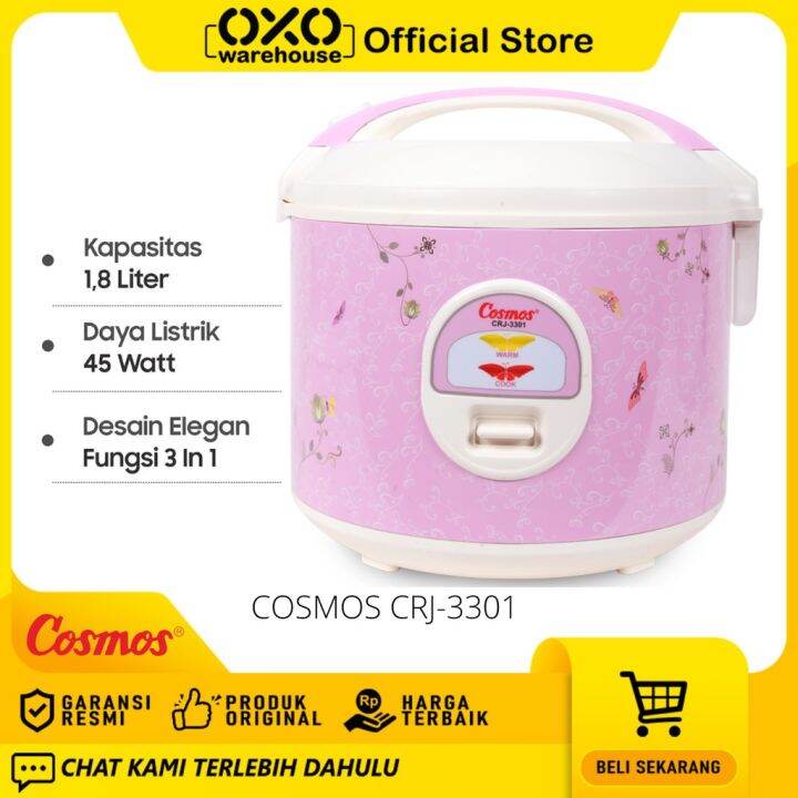 Cosmos Rice Cooker 1,8 Liter Low Watt CRJ 3301 Garansi Resmi Awet Tahan ...