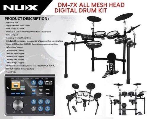 NUX DM-7X ALL MESH HEAD DIGITAL DRUM KIT | Lazada PH