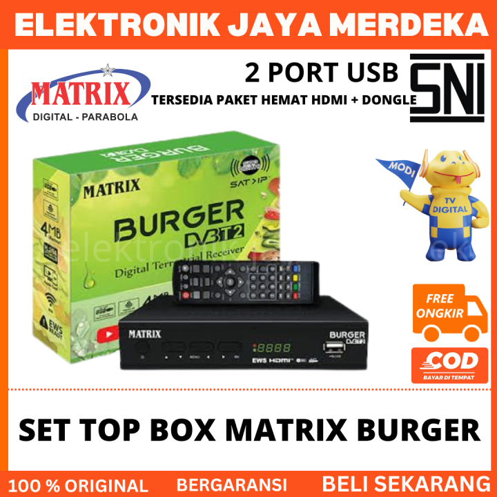STB tv digital murah/set top tv tabung/Set top box tv digital Matrix Burger / STB matrix burger ...