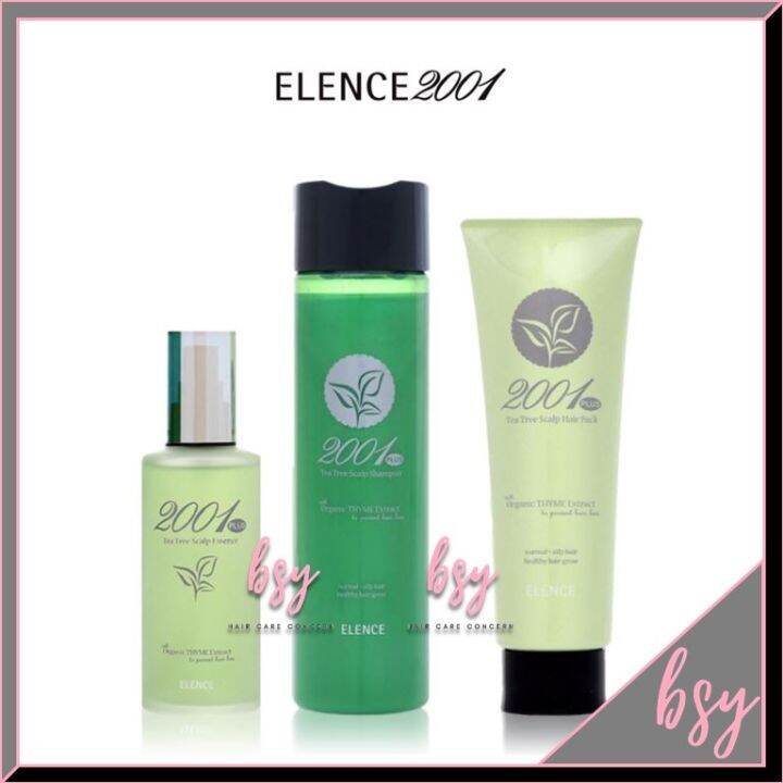 ELENCE 2001 PLUS Tea Tree Scalp Shampoo 320ml + Scalp Hair Pack 240g + Scalp Essence 120ml | Lazada