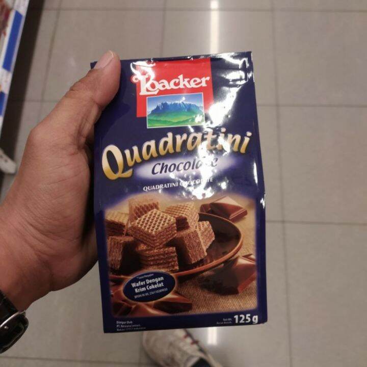 LOACKER QUADRATINI CHOCOLATE 125GR WAFER COKLAT DENGAN KRIM COKELAT ...
