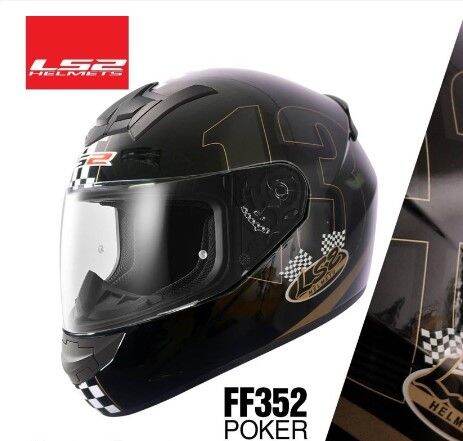 LS2 FF352 ROOKIE POKER GLOSS BLACK HELMET | Lazada PH