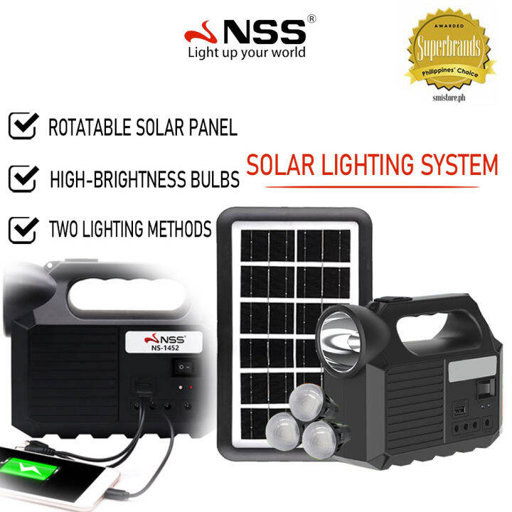 Nss Soalr Emergency Light Rechargeable Heavyduty Flash Light Portable ...