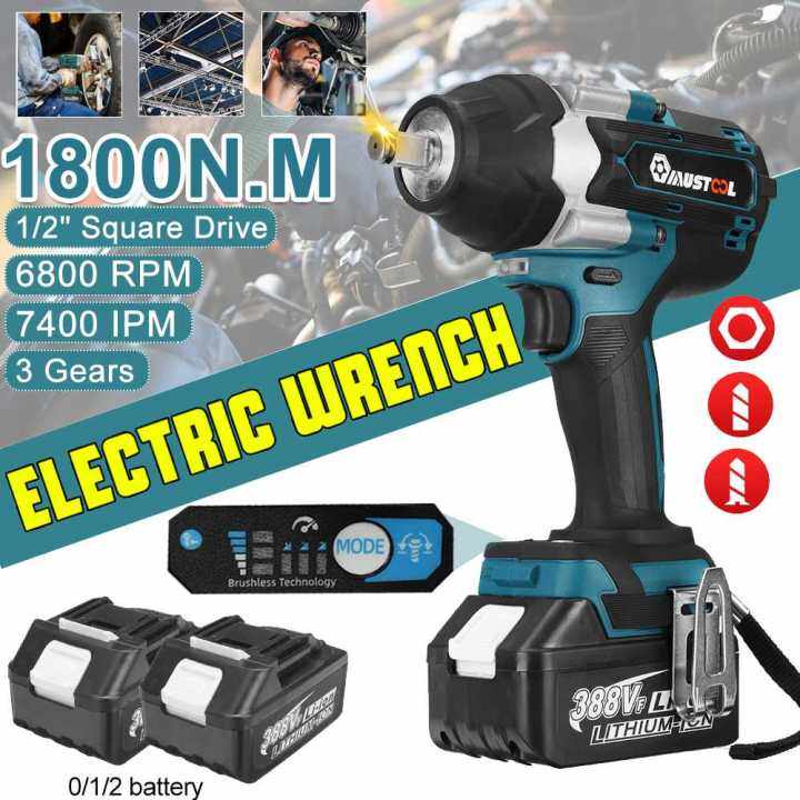 388VF 1800 N.M Torque Brushless Electric Impact Wrench 1/2 In With ...