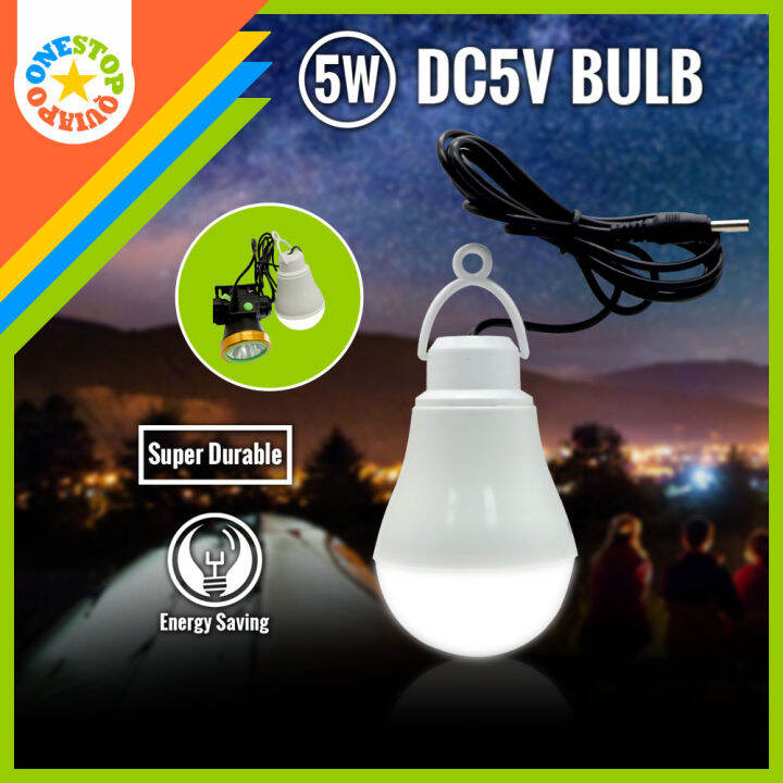 OSQ DC 5V 5W Portable LED Bulb Light Reading Lamp White Light | Lazada PH