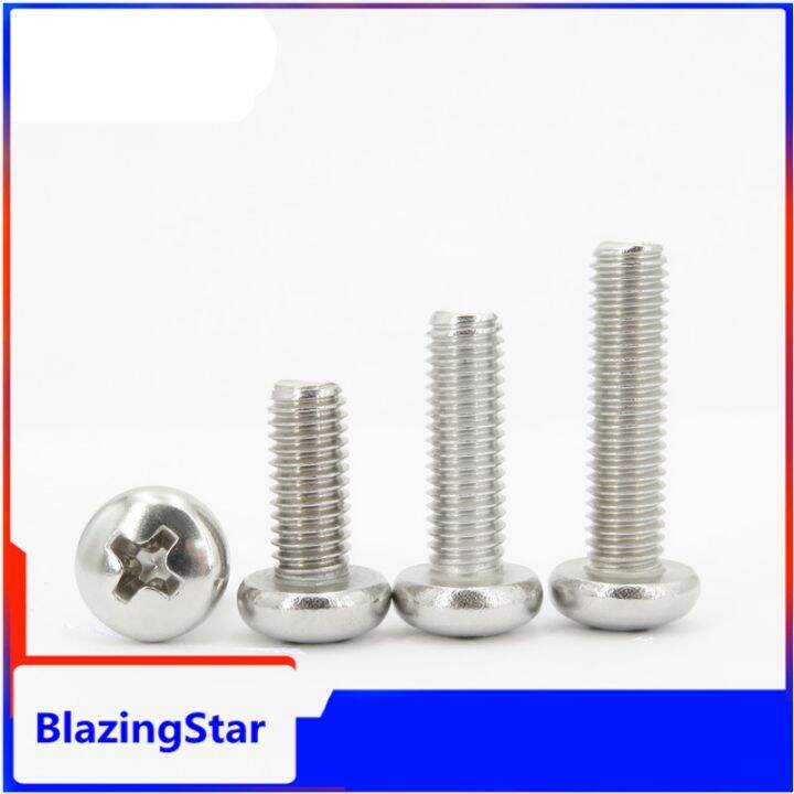 2/5/10/50pcs M1.6 M2 M2.5 M3 M3.5 M4 M5 M6 M8 GB818 85 A2 70 304 Stainless steel Cross Phillips ...