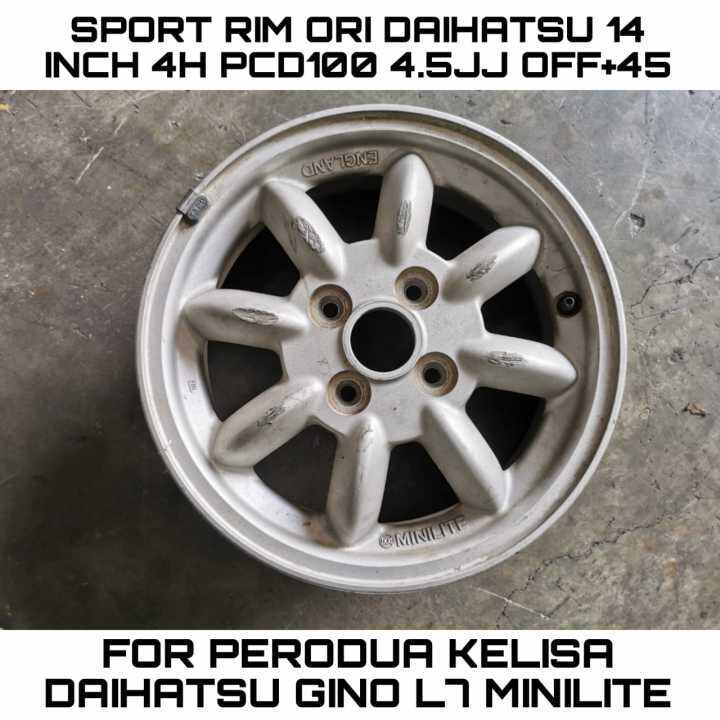 Sport Rim Ori Daihatsu 14 Inch 4H PCD100 4.5JJ Off+45 For Perodua ...