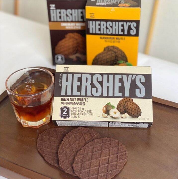 🇰🇷 Korea Hershey’s Hazelnut Waffle / Mandarin Waffl 55g 韩国 好时 榛子华夫饼 / 橘子华夫饼 55g | Lazada