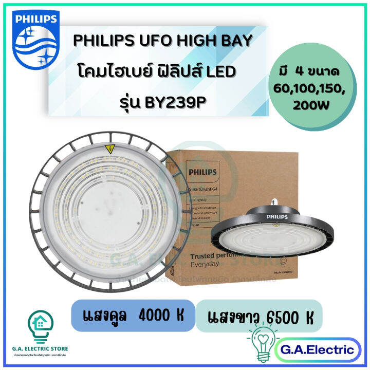 (NEWรุ่นใหม่) PHILIPS โคมไฟไฮเบย์ UFO HIGH BAY โคมไฮเบย์ ฟิลิปส์ LED มี ...