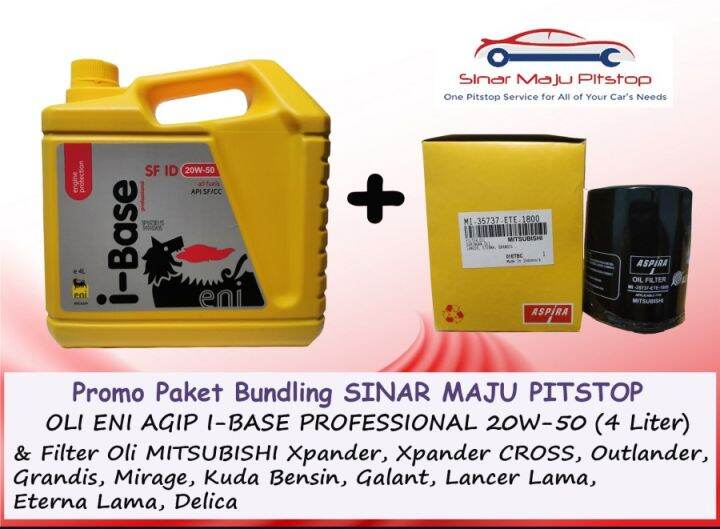 Paket Bundling Oli ENI AGIP 20W-50 Original 4 Liter & Filter Oli Mobil ...