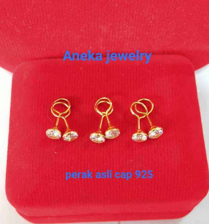 anting toge anak, perak 925, sepuh emas kuning | Lazada Indonesia