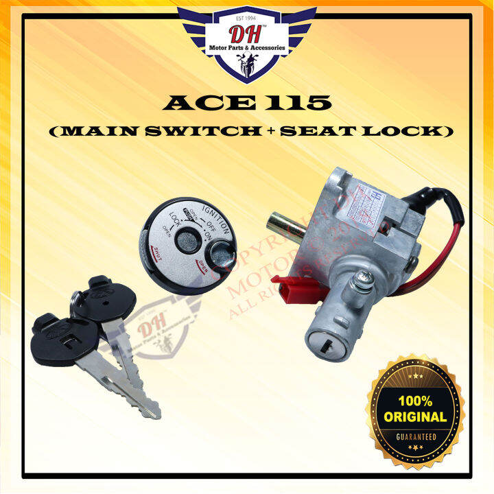 ACE 115 (ORIGINAL) IGNITION MAIN SWITCH ASSY + SEAT LOCK MODENAS | Lazada