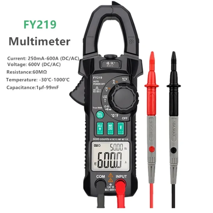 Digital Multimeter Clamp Meters AC/DC Voltage Resistance Temp ...