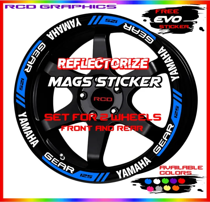 REFLECTORIZE YAMAHA MIO GEAR MAGS STICKER SET FRONT AND REAR | Lazada PH