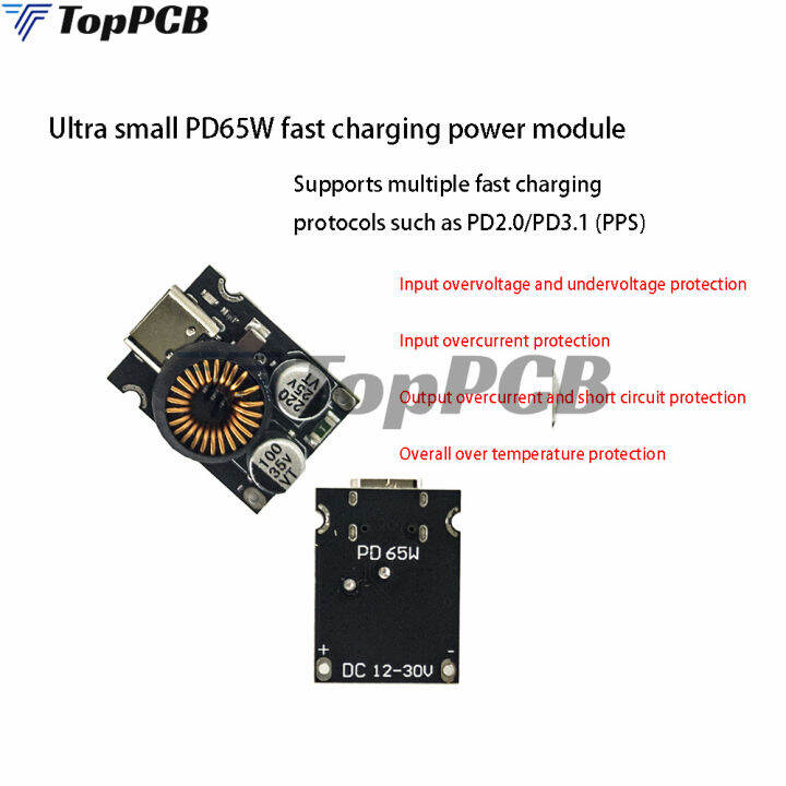 65W Fast Charging Converter Board USB Qualcomm QC2.0 and QC3.0 Output ...