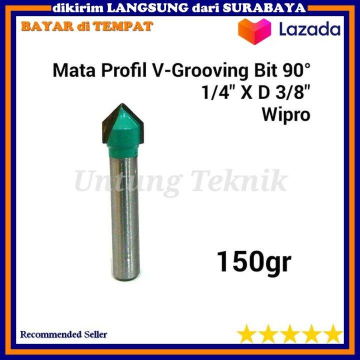 WIPRO 90 Deg X 1/4 X 3/8 Inch Mata Profil - Router - V Groving - Vee ...