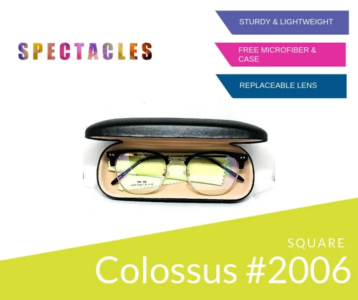 Eyeglasses by Spectacles / Square Clear Lens / Black Metal Optical ...