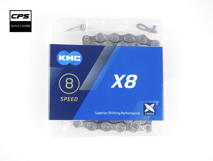 โซ่จักรยาน KMC รุ่น X8 8 Speed. (Silver/Gray)/ 1 กล่อง | Lazada.co.th