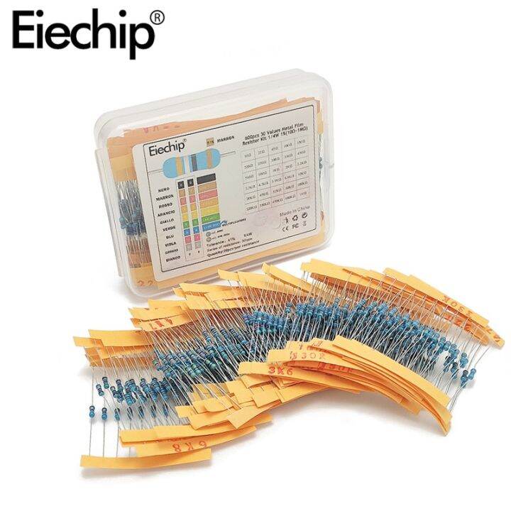 500pcs / 600pcs 1/4W 1% Resistor Pack Set DIY Metal film Resistors Kit ...