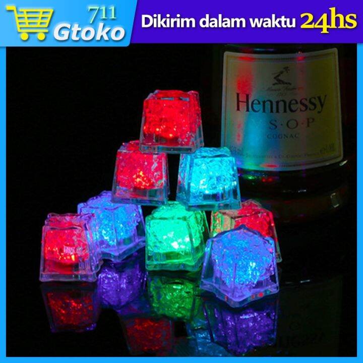 Es Batu LED Luminous Ice Cube Flash Lampu Warna Menyala Dalam Gelap ...