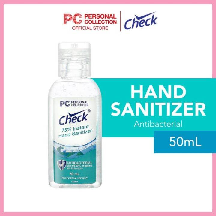 CHECK Instant Hand Sanitizer 75% Ethyl alcohol 50ml By Personal ...