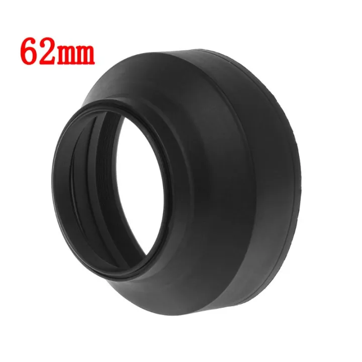 3-in-1 Collapsible Design Rubber Lens Hood Dull Black Finish and Light ...